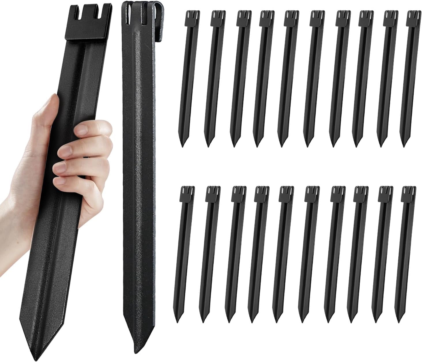20Pcs 10Inch Metal Landscape Edging Stakes, No Installation for ...