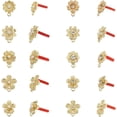 20Pcs 10Styles Rack Plating Golden Alloy with Rhinestone and Pearl Stud ...