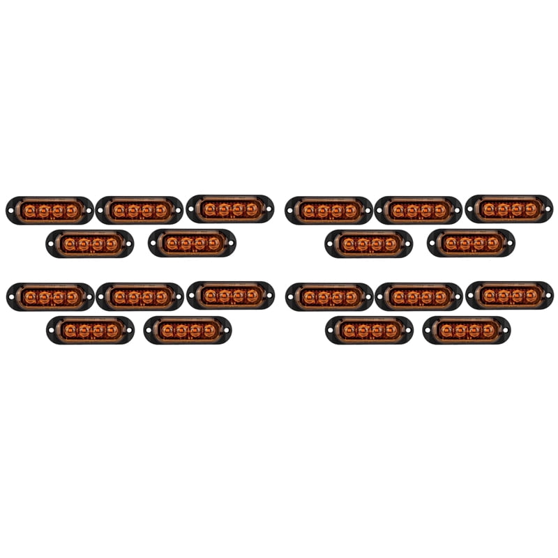 20Pcs 12V-24V 4LED Car Side Marker Lights Turn Signal Lights Side ...
