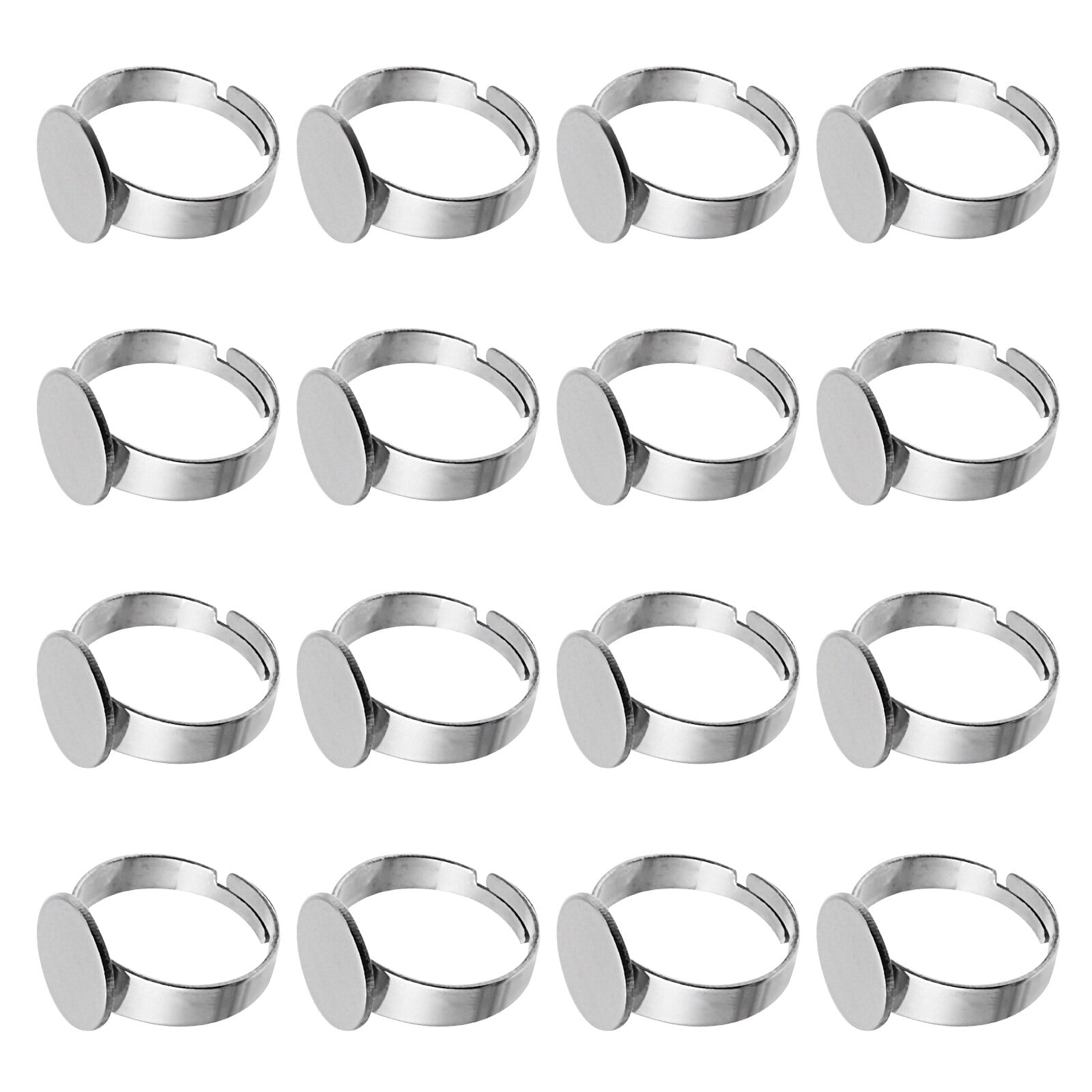 20Pcs 12mm Stainless Steel Ring Holder Adjustable Ring Tray Finger Ring ...