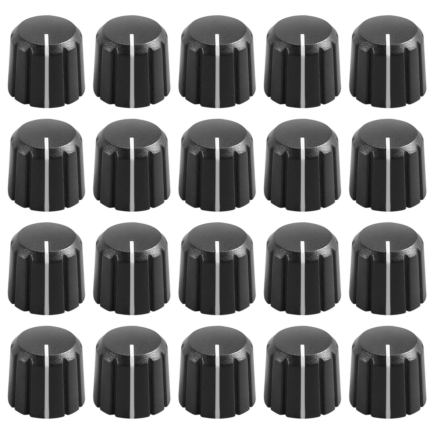 20Pcs 15X13.5mm Plastic Potentiometer Rotary Knob for 6mm Diameter D ...