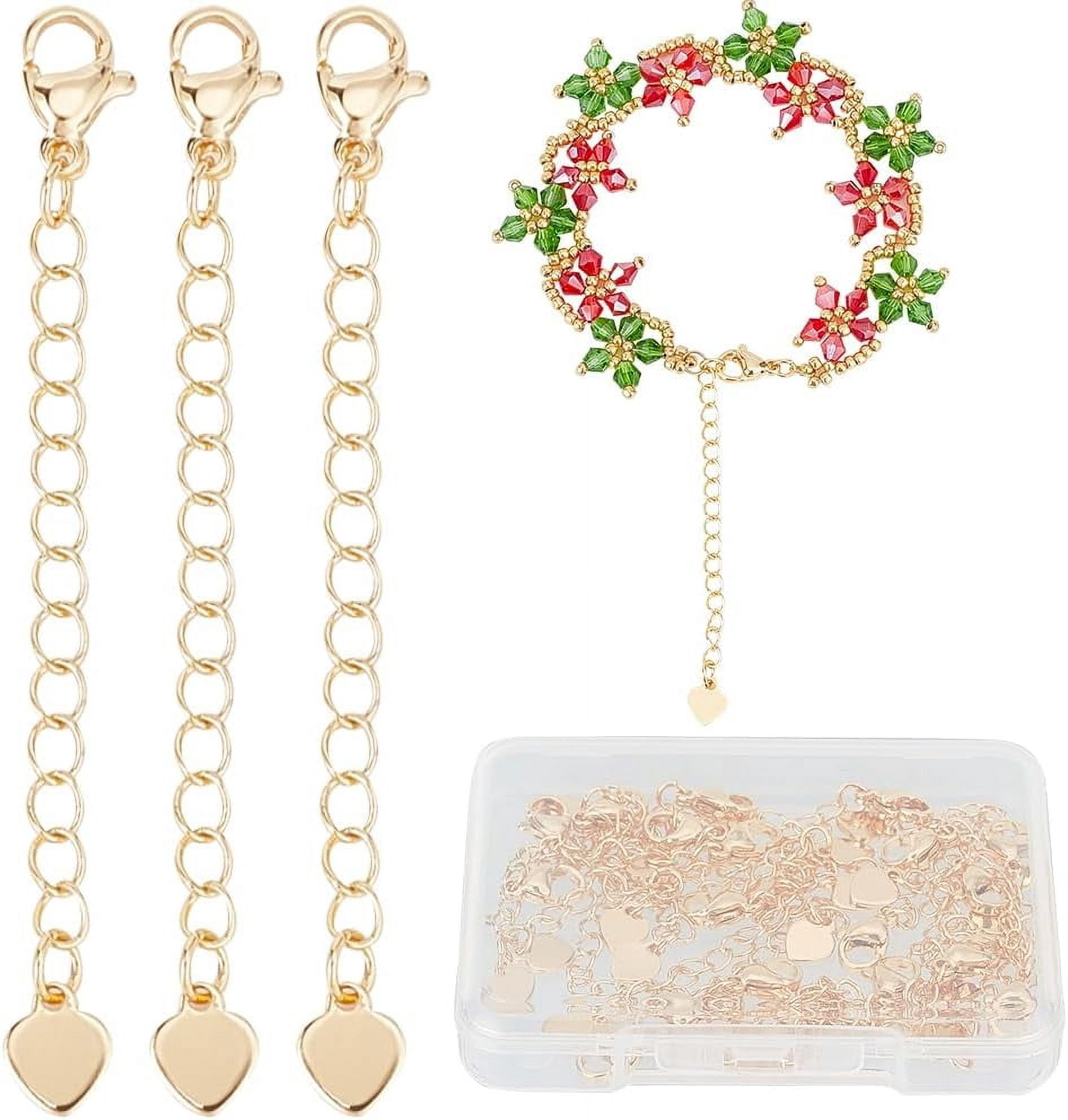 20Pcs 18K Gold Plated Brass Chain Extender Necklace Extenders Chain ...