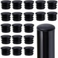 20Pcs 1In Round Plastic Plugs Black End Caps Plug Pipe Tubing End Cap ...