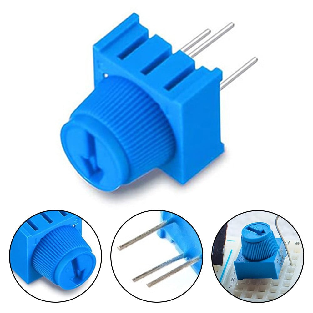 20Pcs 1K 10K 50K 100K Ohm Trim Potentiometer With Blue Knob Variable ...