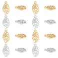 20Pcs 2 Colors 201 Stainless Steel Charms Laser Cut Feather Golden ...