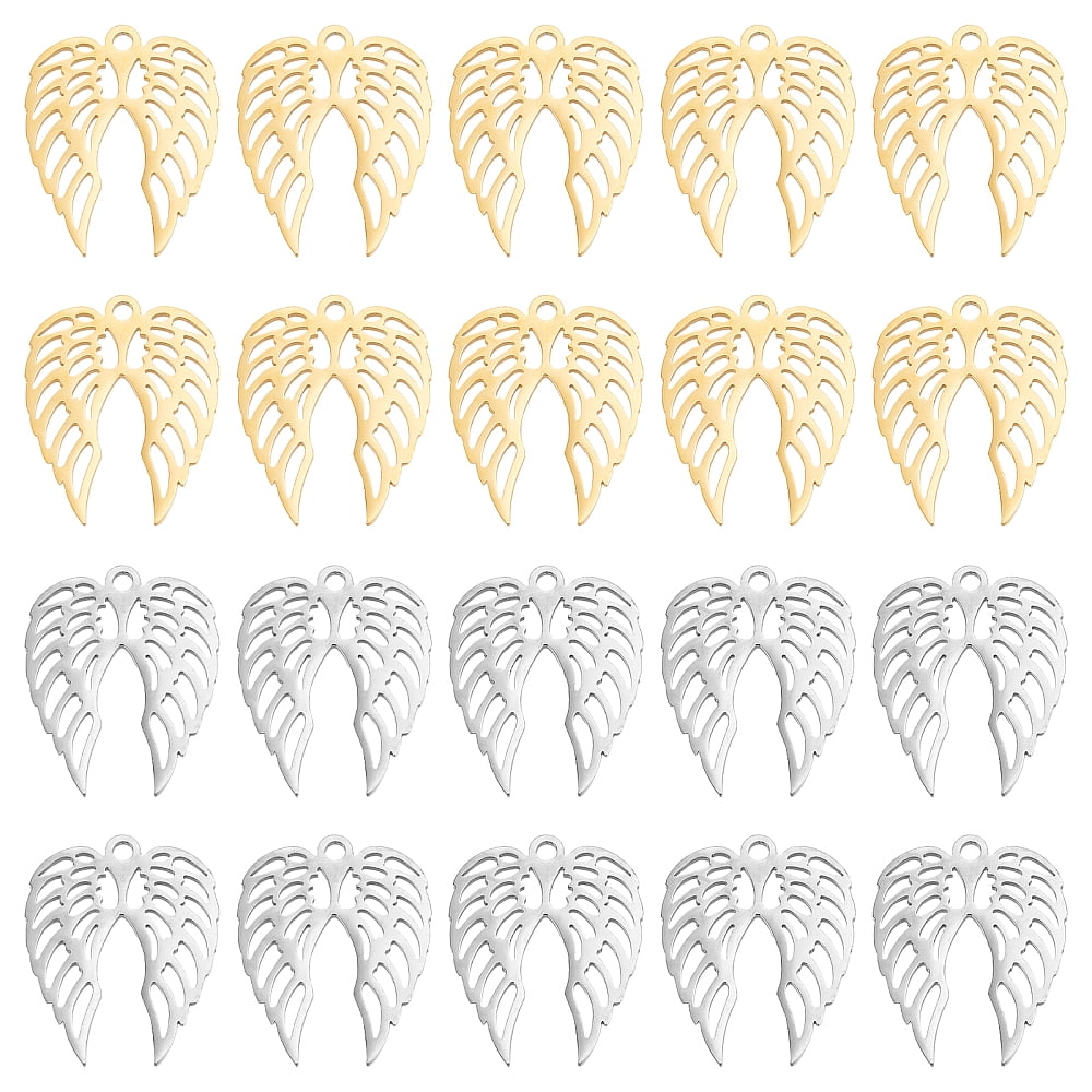 20Pcs 2 Colors 201 Stainless Steel Pendants Filigree Joiners Findings ...