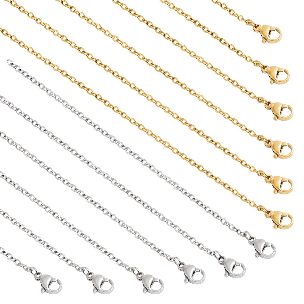 20Pcs 2 Colors 304 Stainless Steel Cable Chain Necklaces Set for ...