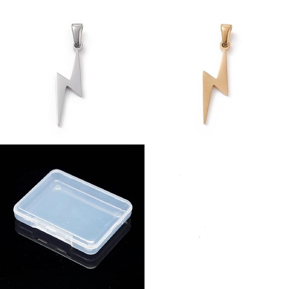 20Pcs 2 Colors 304 Stainless Steel Pendants Laser Cut Lightning Charms ...
