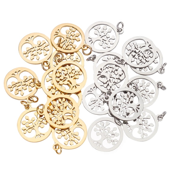 20Pcs 2 Colors 304 Stainless Steel Pendants with Unsoldered Jump Rings ...