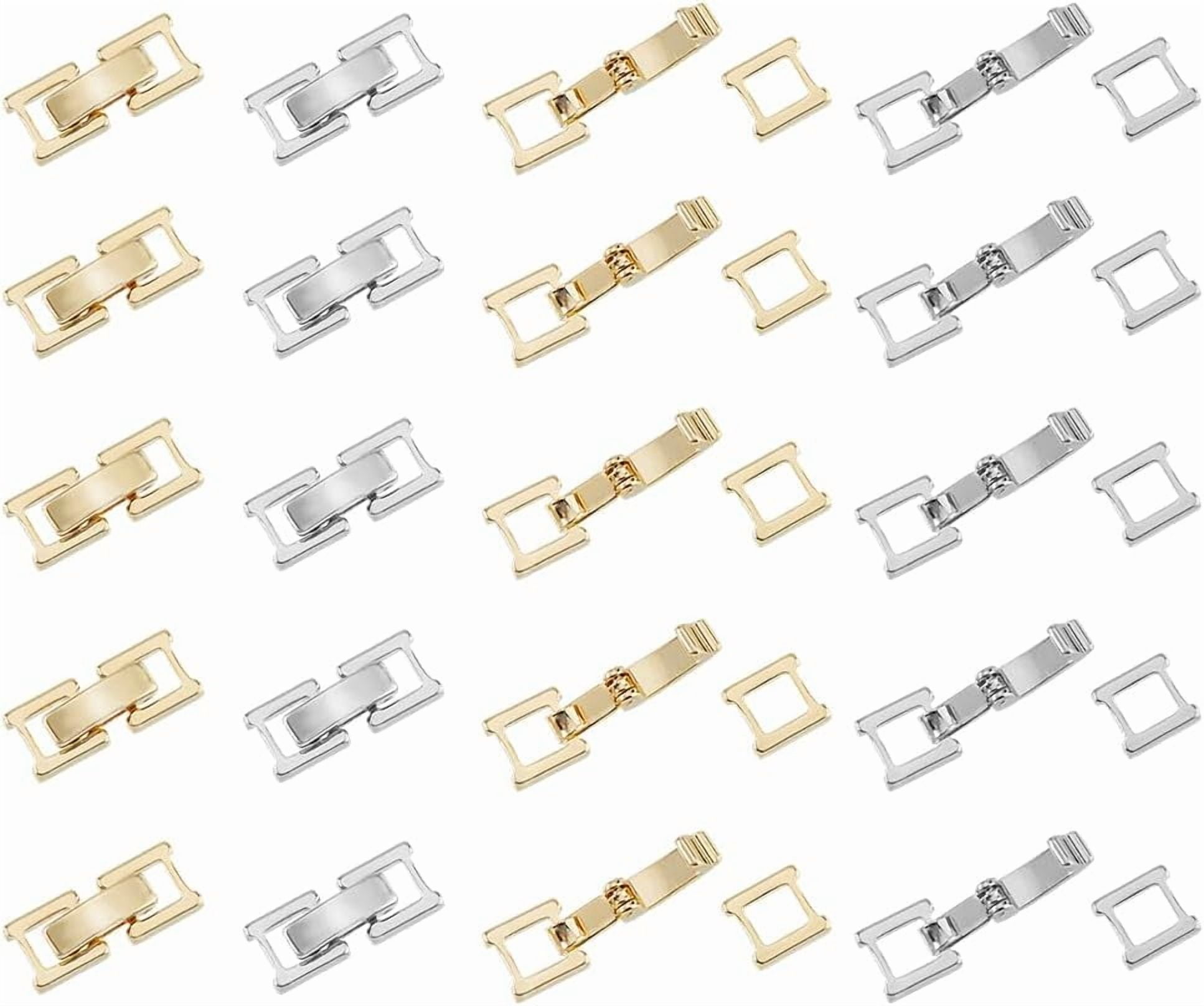 20Pcs 2 Colors Brass Fold Over Clasps Gold Silver Necklace End Clasps ...