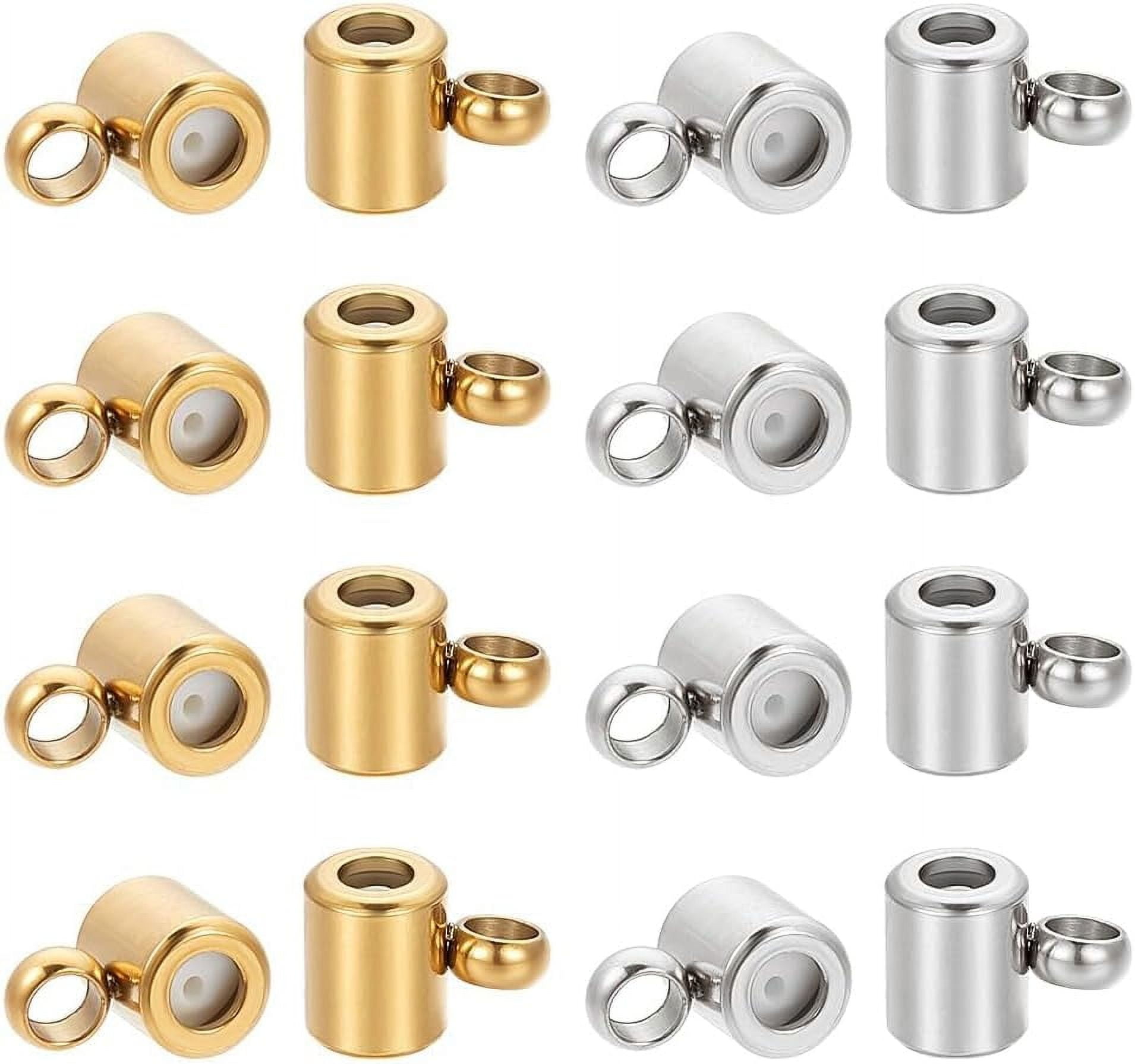 20Pcs 2 Colors Crimp Tube Beads Stainless Steel Spacer Beads Column ...