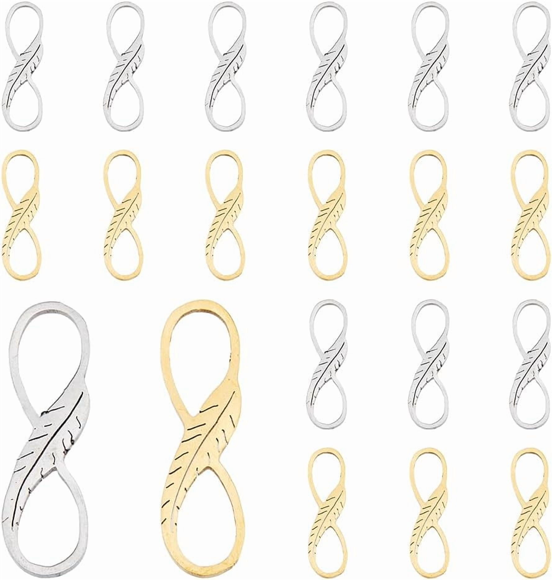 20Pcs 2 Colors Infinity Link Charms Stainless Steel Connectors Charms ...