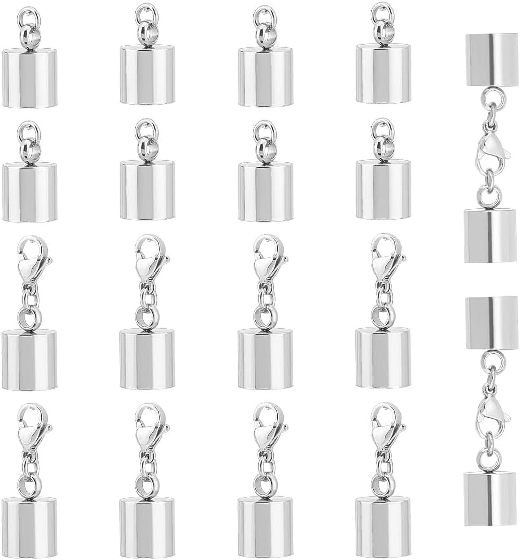 20Pcs 2 Sizes Stainless Steel 9mm Inner Diameter Leather Cord Ends with ...