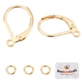 20Pcs 2 Style Brass Leverback Earring Findings with Loop with 20Pcs ...