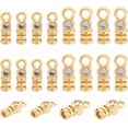 20Pcs 2 Styles Brass Cord Ends End Caps with Clear Cubic Zirconia ...