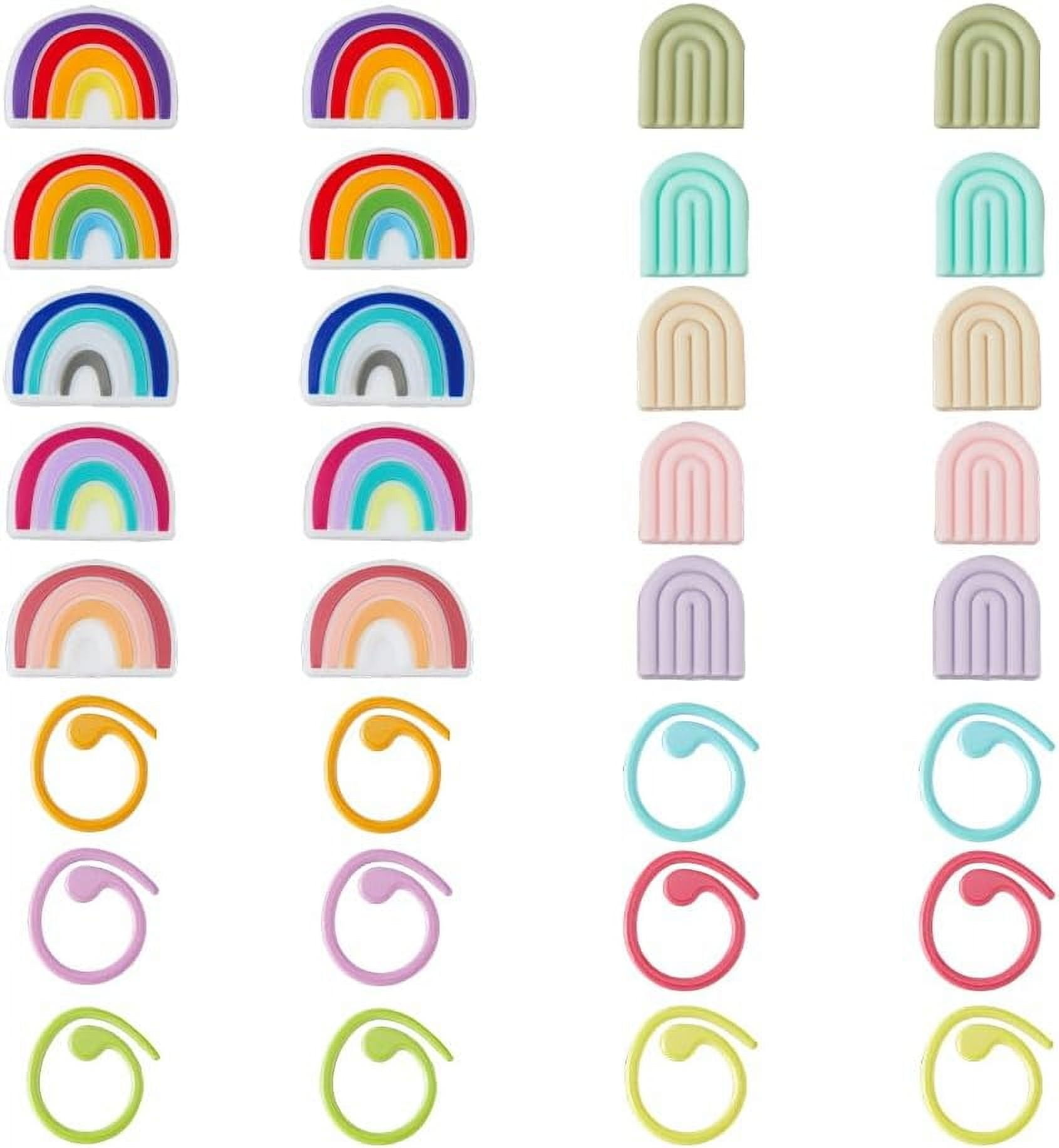 20Pcs 2 Styles Rainbow Knitting Needle Stopper Crochet Protector ...