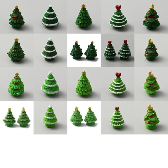 20Pcs 20 Style Resin Christmas Tree Display Decorations Micro Landscape ...