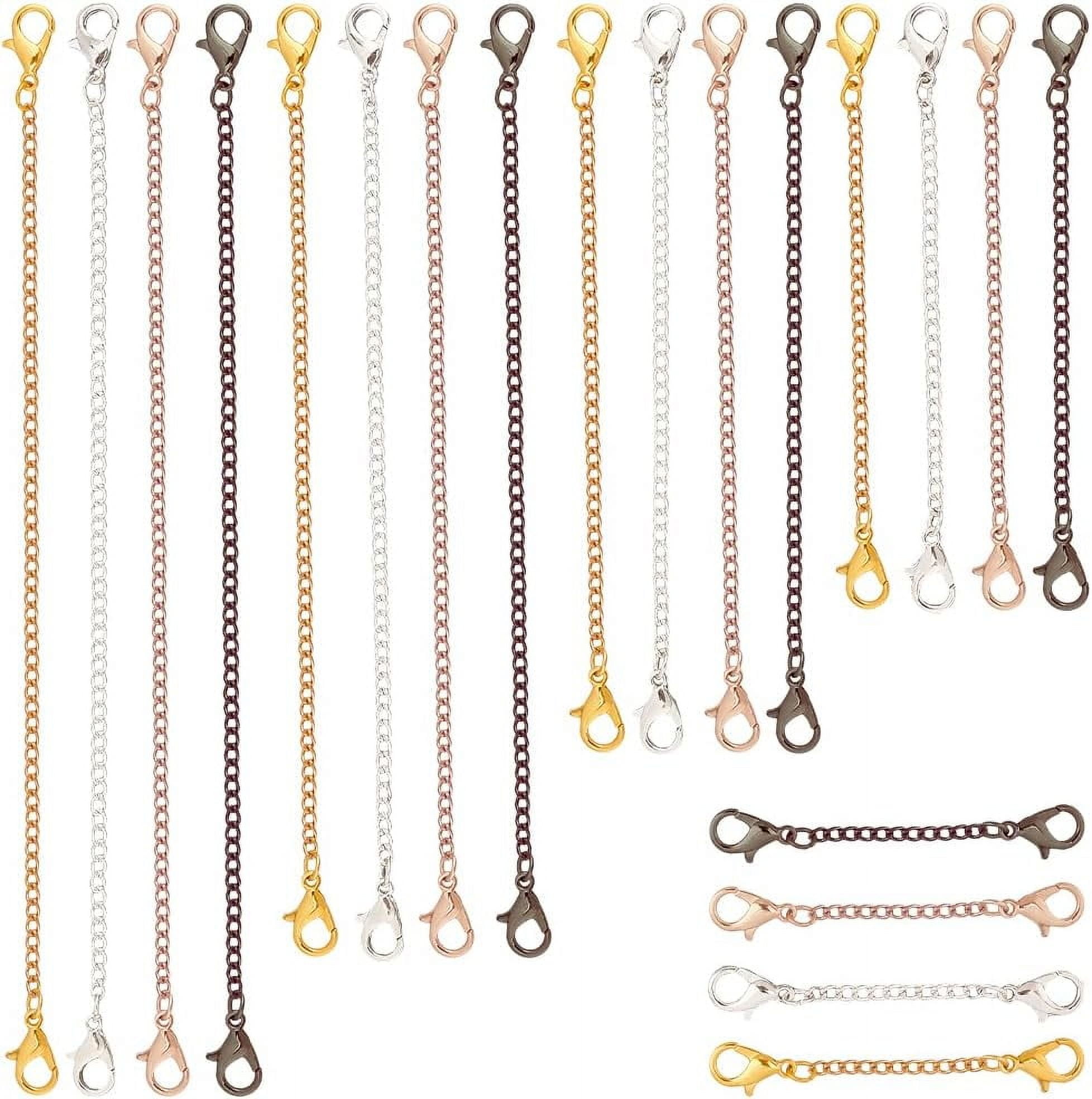 20Pcs 20 Styles Iron Curb Chain Extender End Chains with Zinc Alloy ...
