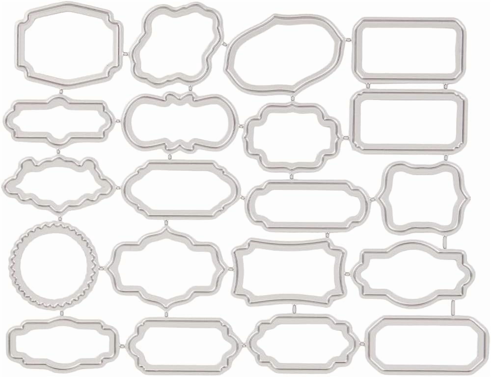 20Pcs 20 Styles Metal Frame Cutting Die Silver Carbon Steel Backgrounds ...