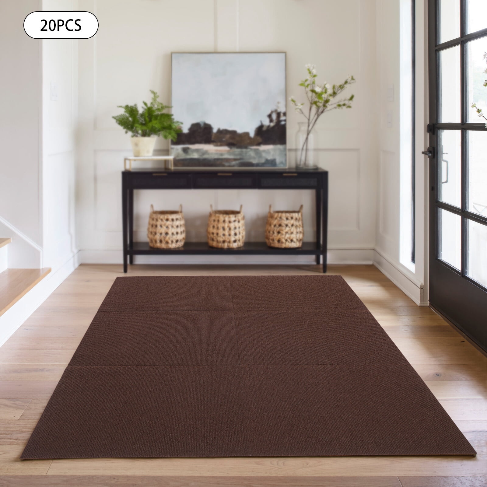 20Pcs 20" X 20" Square Carpet Self-adhesive Carpet W/ Sound Insulation ...