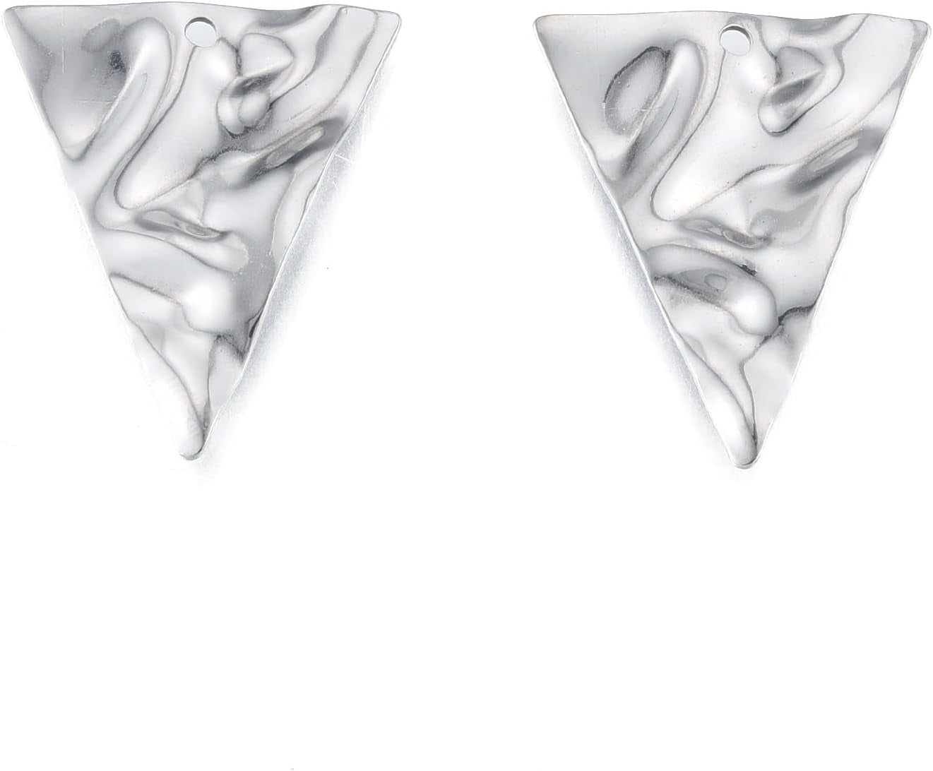 20Pcs 201 Stainless Steel Textured Triangle Charms 28.5x23x0.5mm Metal ...