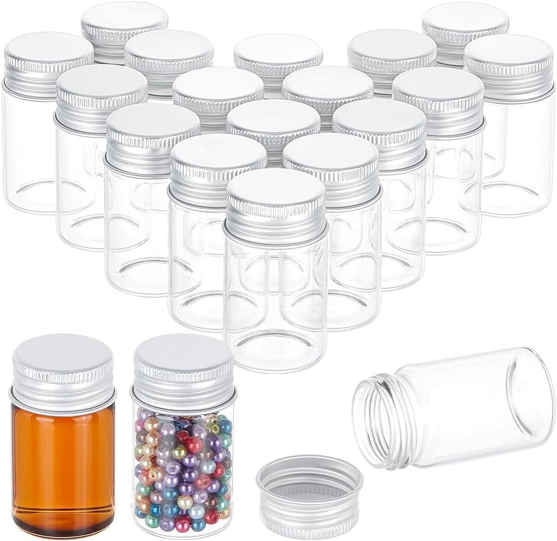 20Pcs 20ml/0.68oz Glass Sealed Bottle with Screw Aluminum Cap Clear ...