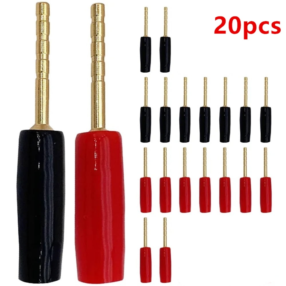 20Pcs 2mm Plugs Speaker Pin Connectors Straight Pin Terminals Wiring ...