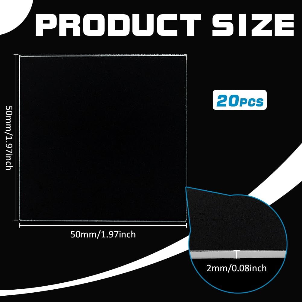 20Pcs 2x2Inch Clear Square Bases Acrylic Model Bases Rectangular Figure ...