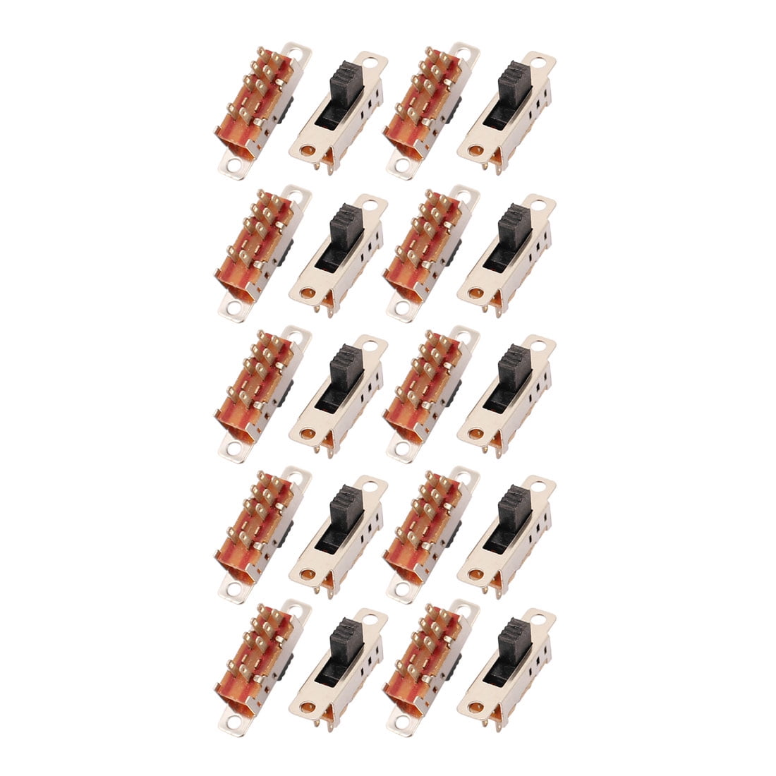 20Pcs 3 Position 8P DPDT Panel Mount Micro Slide Switch Latching Toggle ...