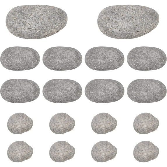 20Pcs 3 Styles Oval Painting Rocks Dark Gray Smooth River Rocks DIY ...
