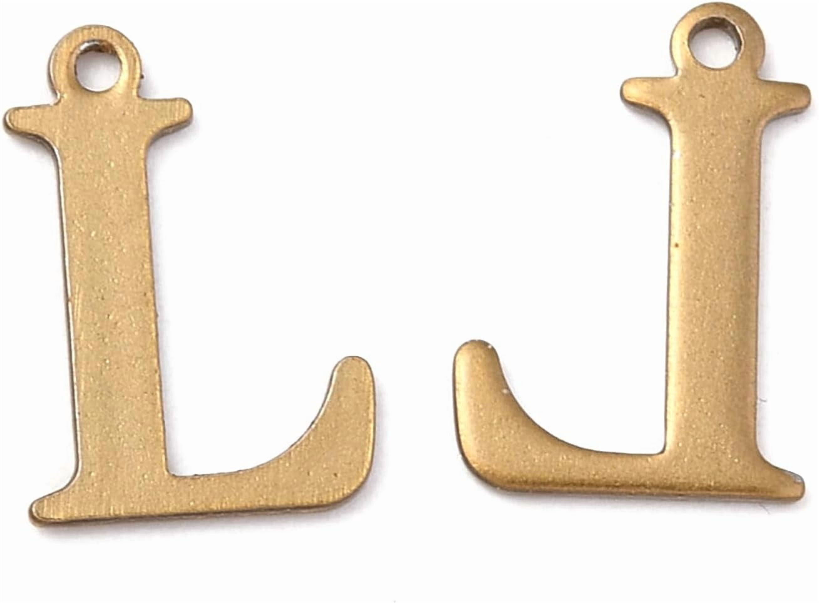 20Pcs 304 Stainless Steel Alphabet Charms Bronze Metal Charms Pendant ...