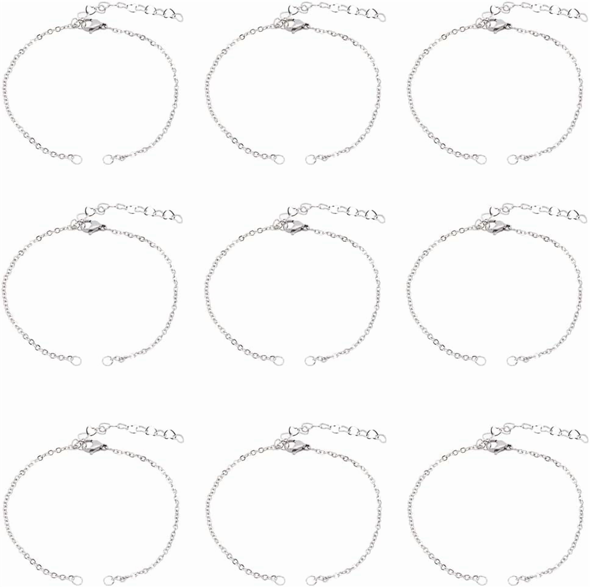 20Pcs 304 Stainless Steel Cable Chain Bracelet Making with Lobster Claw ...