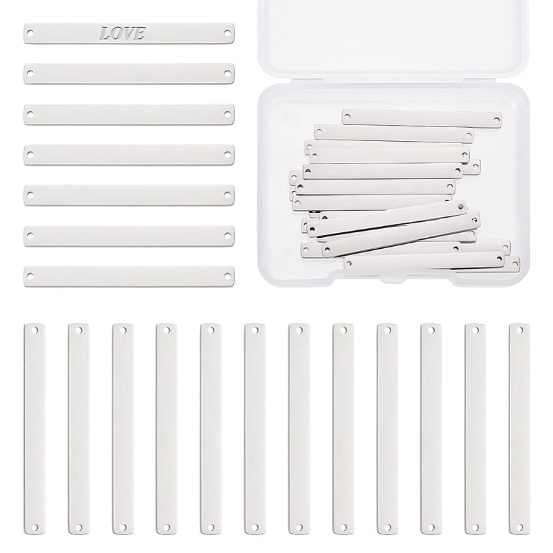20Pcs 304 Stainless Steel Connector Charms Rectangle Links Stainless ...