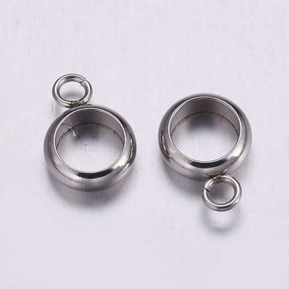 20Pcs 304 Stainless Steel Tube Bails Loop Bails Stainless Steel Color ...