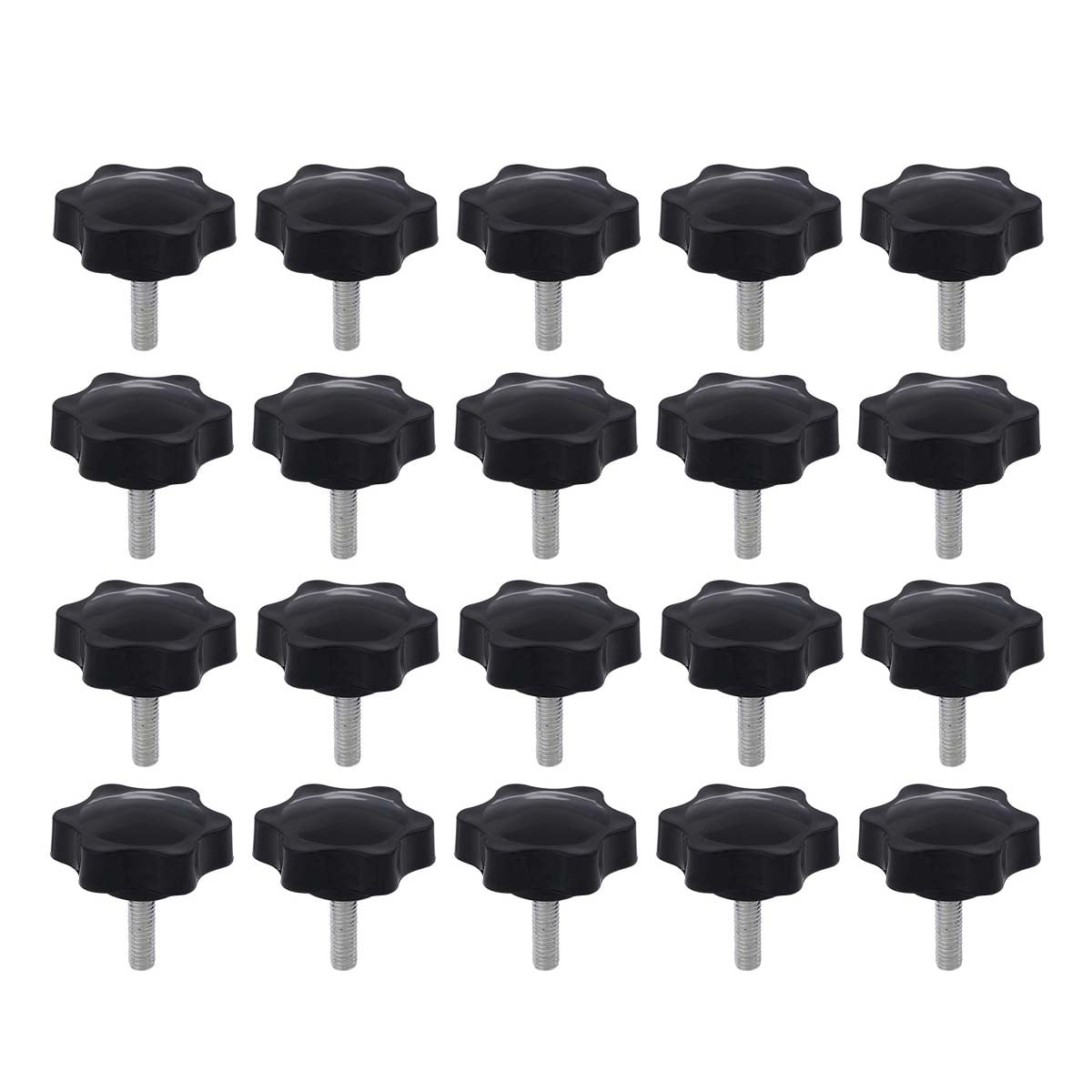 20Pcs 32mm Star Shape Plastic Head Thread Knurled Thumb Tighten Screw ...