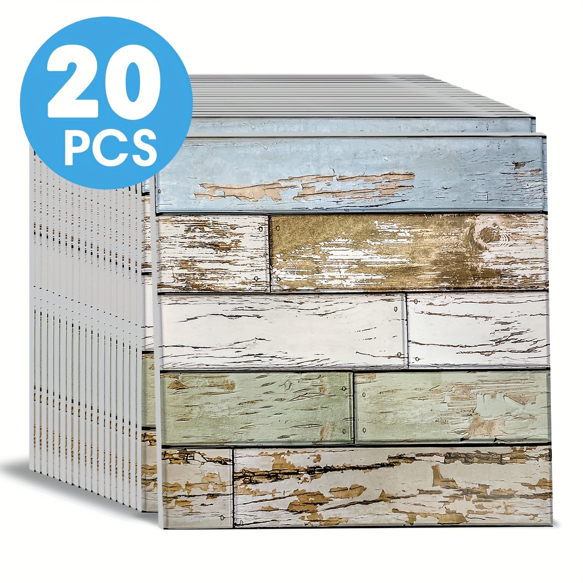 20Pcs 3D Faux Wood Peel and Stick Wall Panels 11.8"x11.8", Ultralight ...
