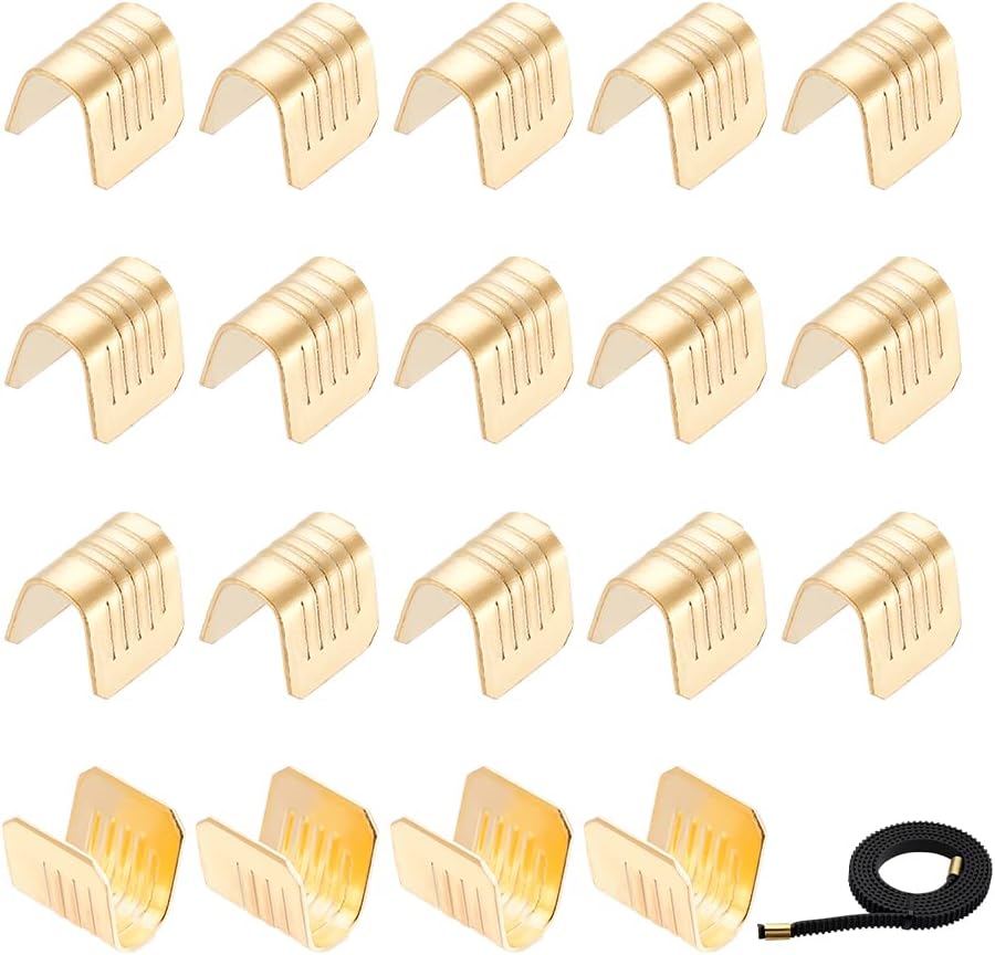 20Pcs 3D Printer Buckle Brass Folding Crimp Ends Caps Wire Cable ...