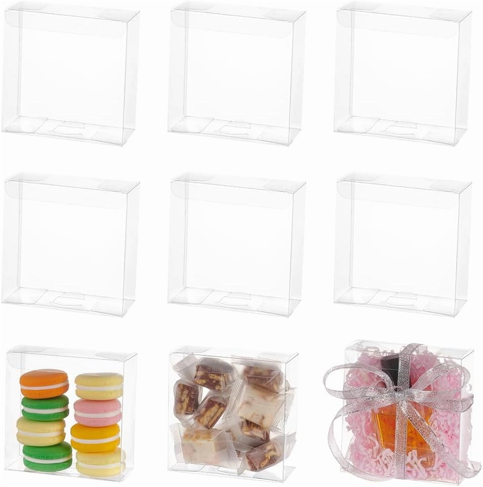 20Pcs 4.3×2×4.3Inches PVC Transparent Boxes for Favors Rectangle ...