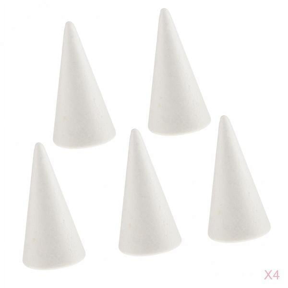 20Pcs 4'' Blank Polystyrene Cone Shapes Foam for Kids Modelling ...