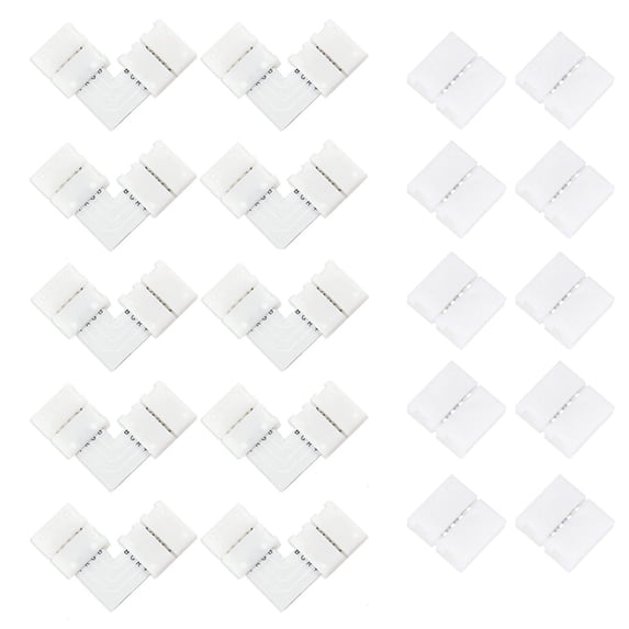 20Pcs 4 Pin L Shape Unwired Gapless Solderless Adapter LED Light Strip ...