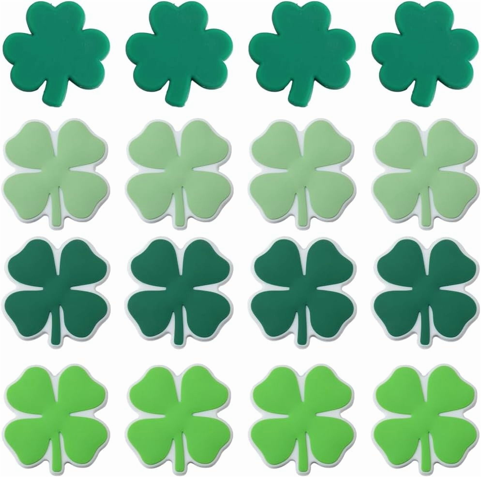 20Pcs 4 Styles Four Leaf Clover Beads Lucky Clover Beads Large Green ...