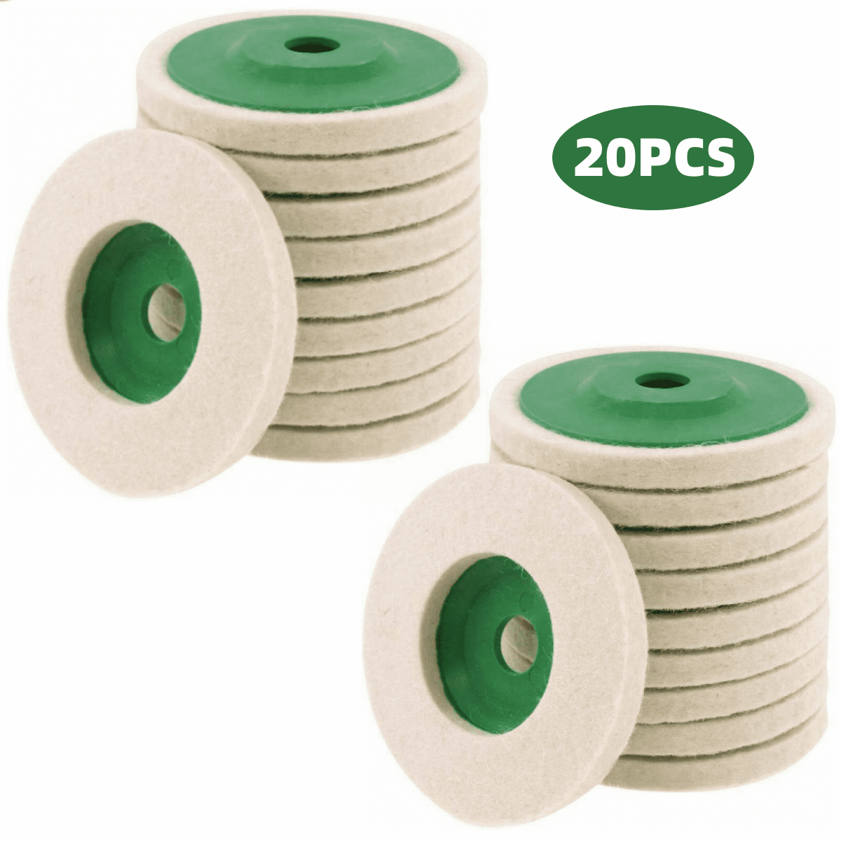 S SATC 20Pcs 4" Wool Polishing Discs Finishing Wheel Buffing Pads ...