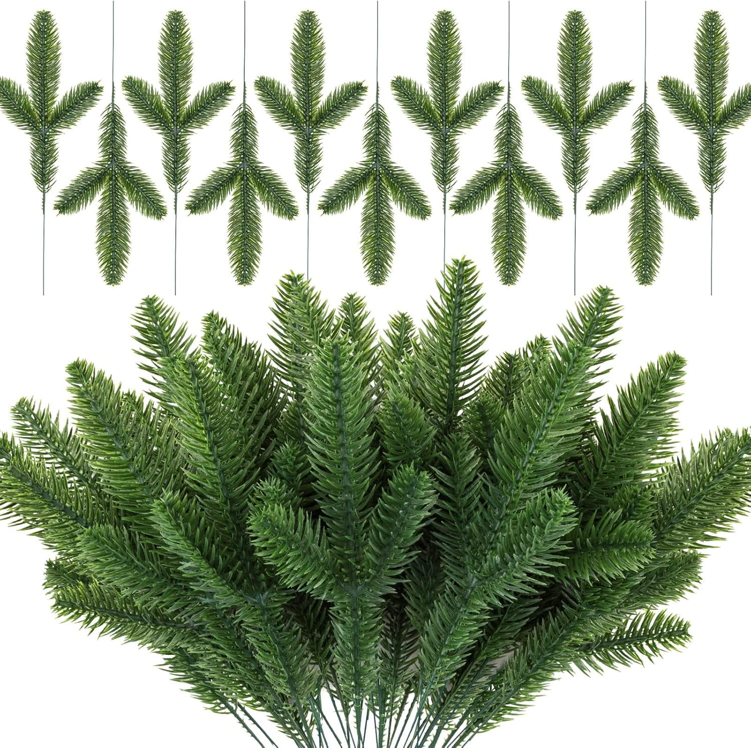 20Pcs/40Pcs 10.5inch Christmas Artificial Pine Greenery Floral Picks ...