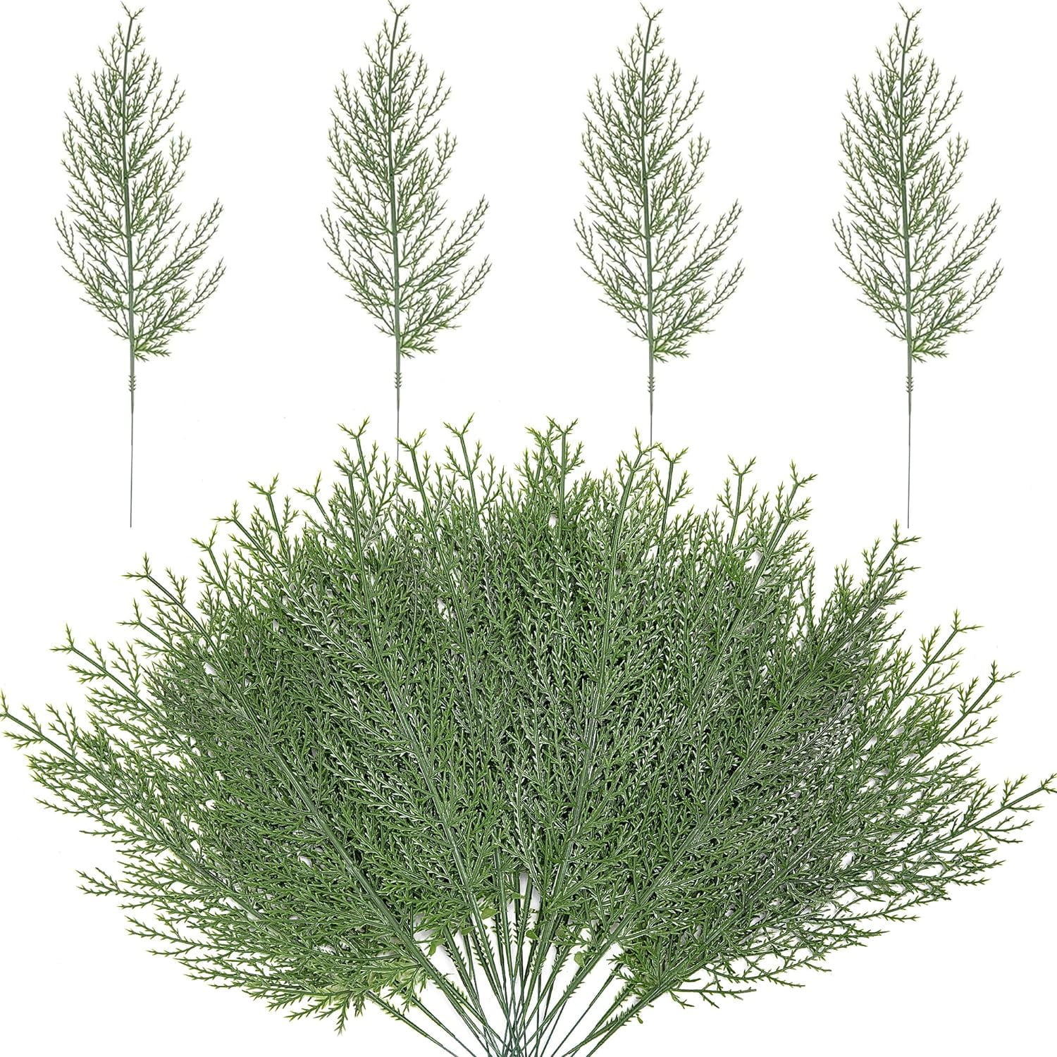 20Pcs/40Pcs/60Pcs Artificial Pine Branches-13.7 Inches Fake Greenery ...