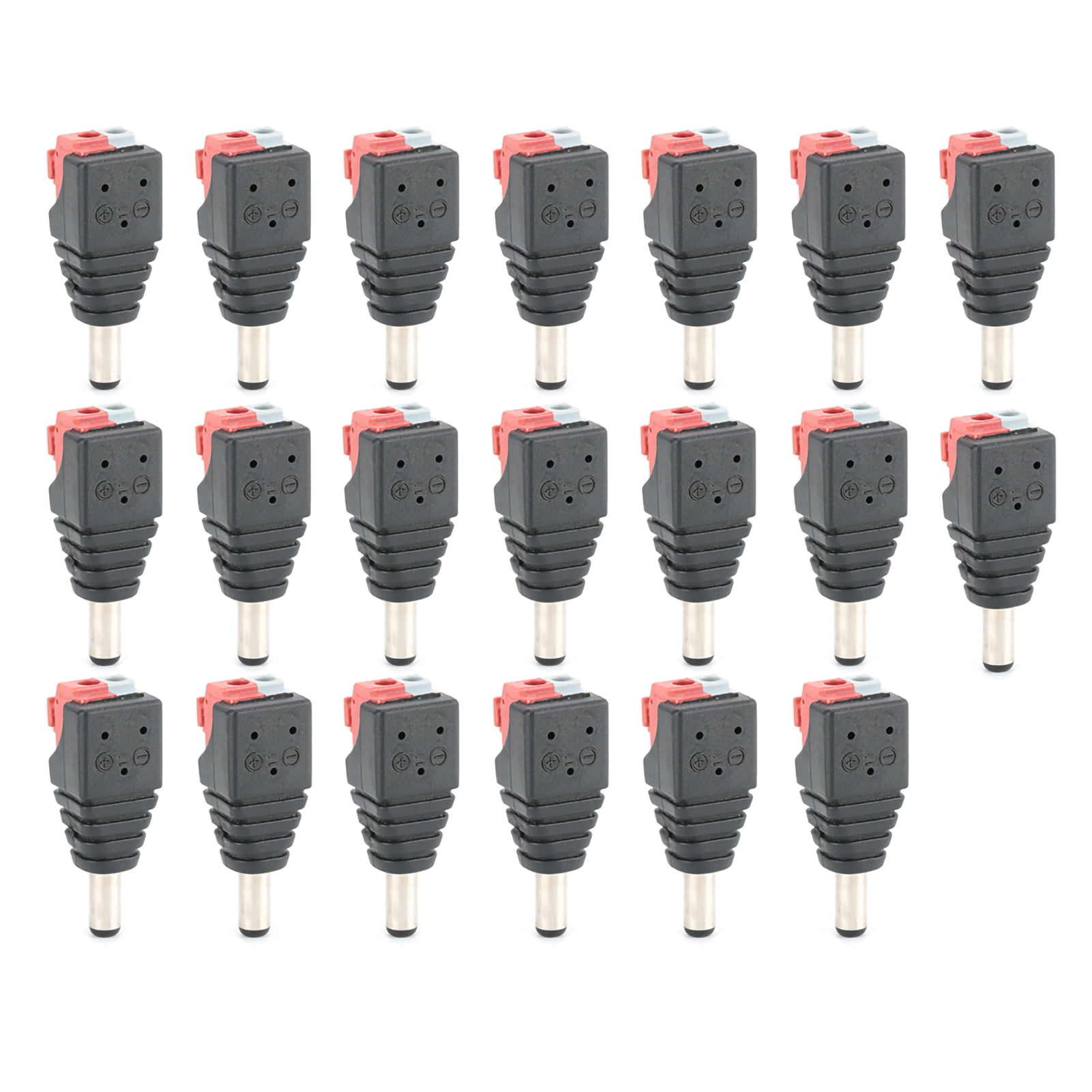 20Pcs 5.5x2.1mm Male Connector Cable Terminal DC Power Plug Adapter ...