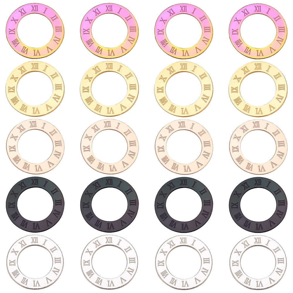 20Pcs 5 Colors 304 Stainless Steel Linking Rings Connector Charms Hole ...