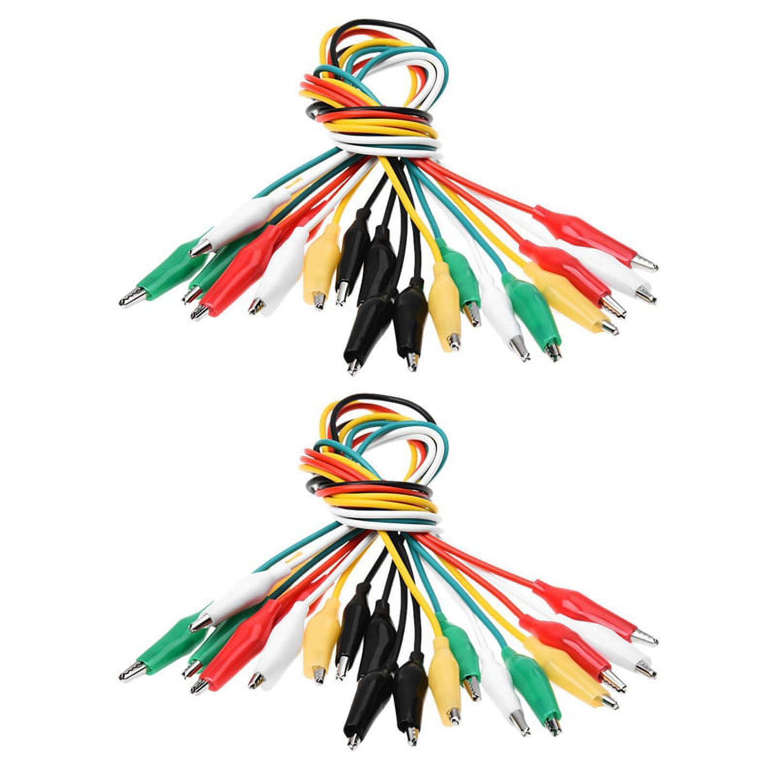 20Pcs 5-Colors Double Ended Alligator Clips Test Lead Jumper Wire 50cm ...