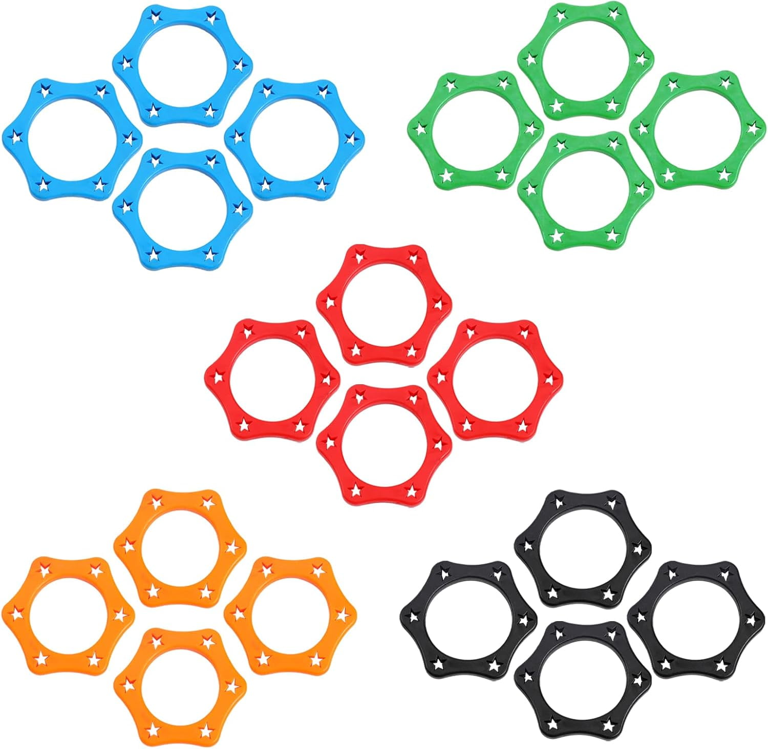20Pcs 5 Colors Rubber Hexagonal Anti-Rolling Rings for 36.5mm Handheld ...