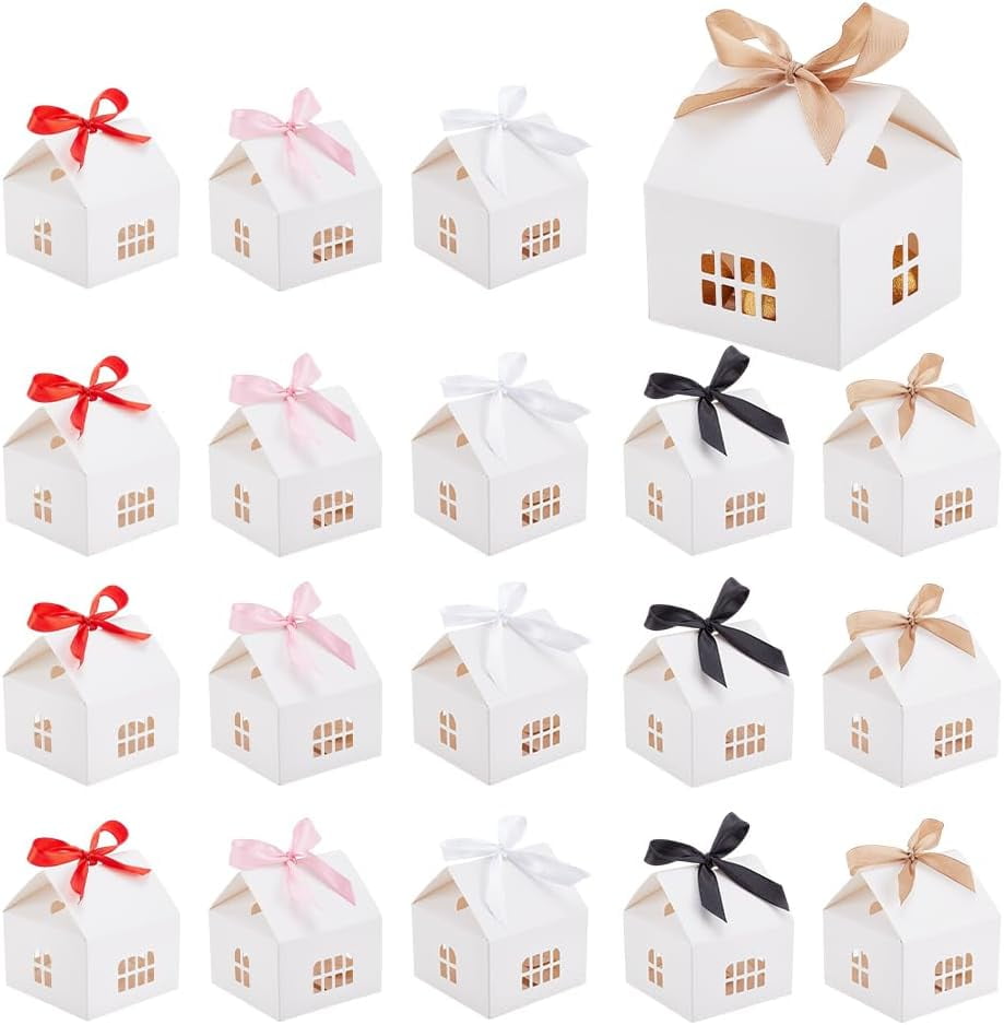 20Pcs 5 Colors Square Hollow Cardboard Boxes Gift Package Supplies with ...