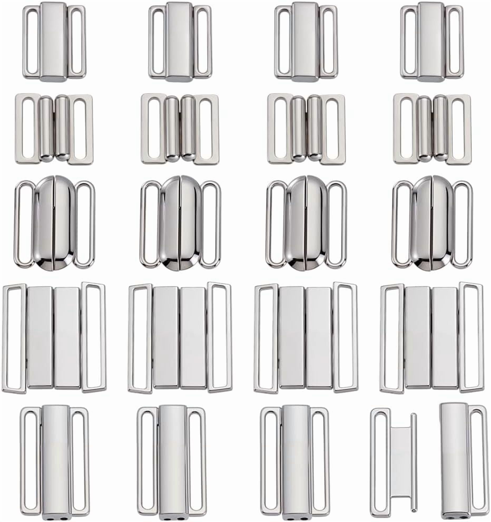 20Pcs 5 Styles Alloy Bikini Clips Bra Clasp Replacement Part Front ...